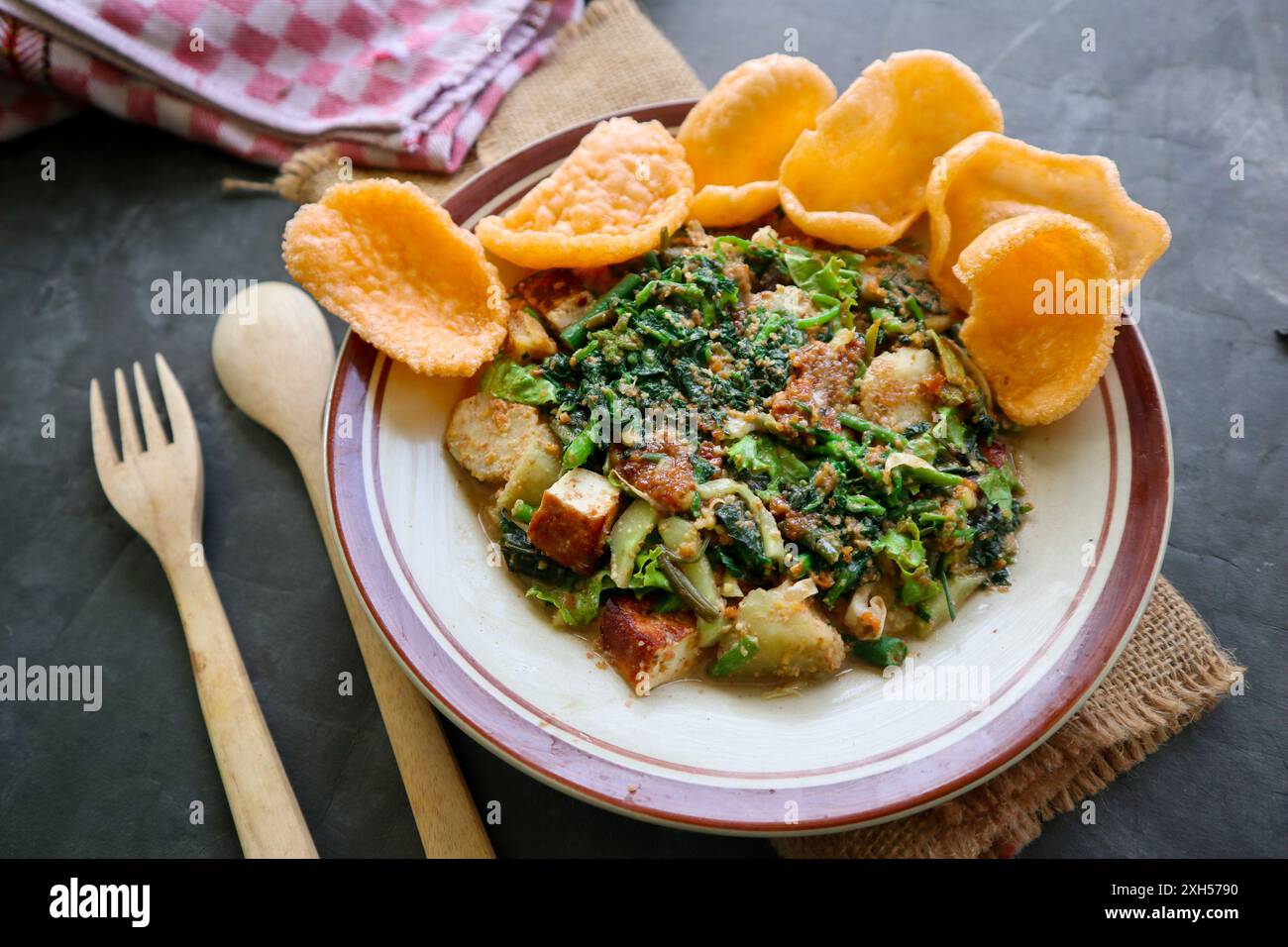 lotek is a traditional salad from Indonesia made from vegetable ...
