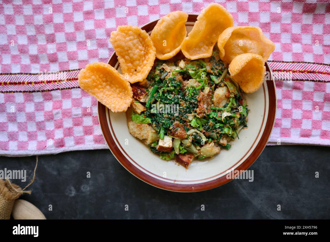 lotek is a traditional salad from Indonesia made from vegetable ...