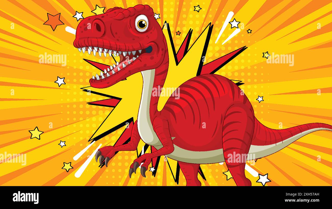Red dinosaur with comic book background Stock Vector Image & Art - Alamy