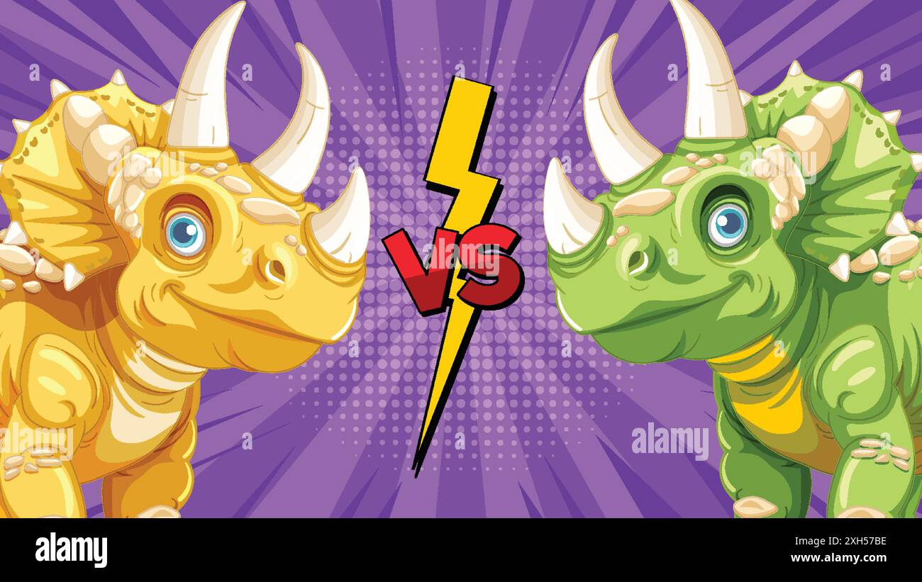 Two dinosaurs face off in a duel Stock Vector Image & Art - Alamy
