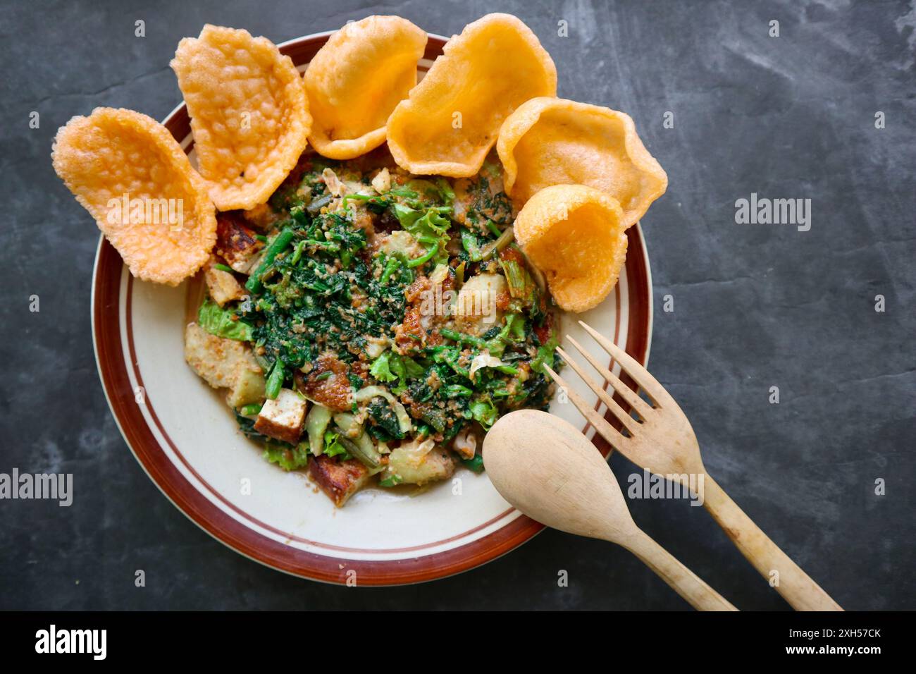 lotek is a traditional salad from Indonesia made from vegetable ...