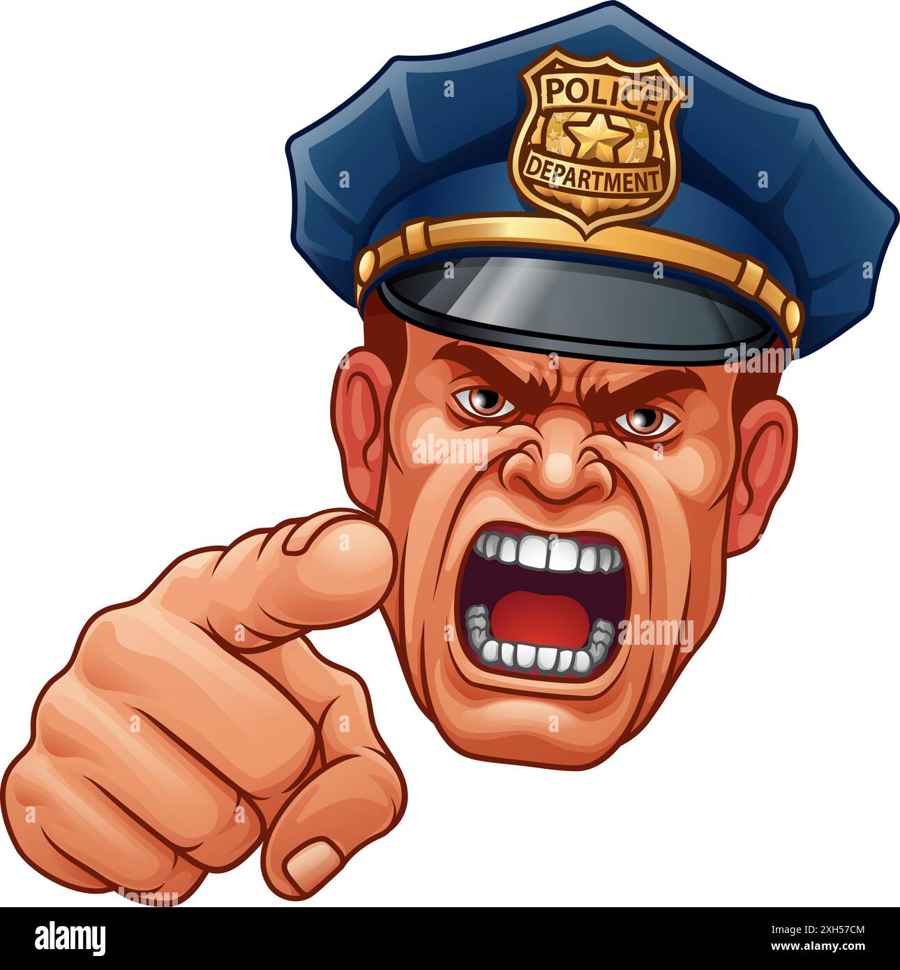 Policeman Angry Police Man Cartoon Character Cop Stock Vector Image ...