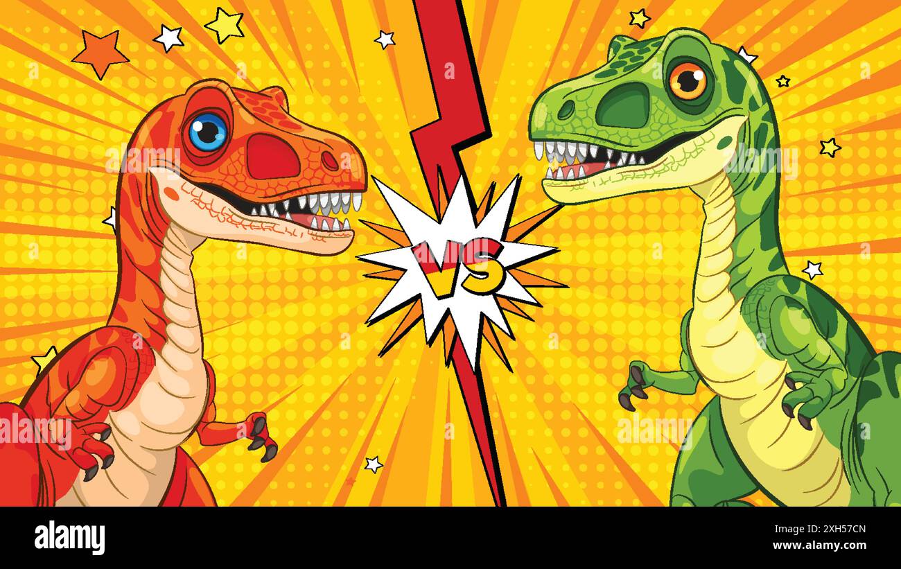 Dinosaurs fight tyrannosaurus rex Stock Vector Images - Alamy