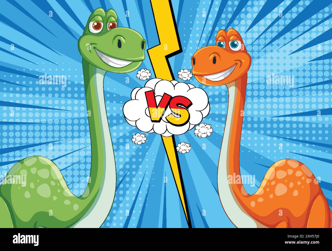 Two dinosaurs facing off in comic style Stock Vector Image & Art - Alamy