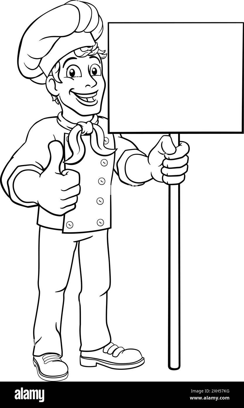 Chef Cook Baker Sign Cartoon Stock Vector Image & Art - Alamy