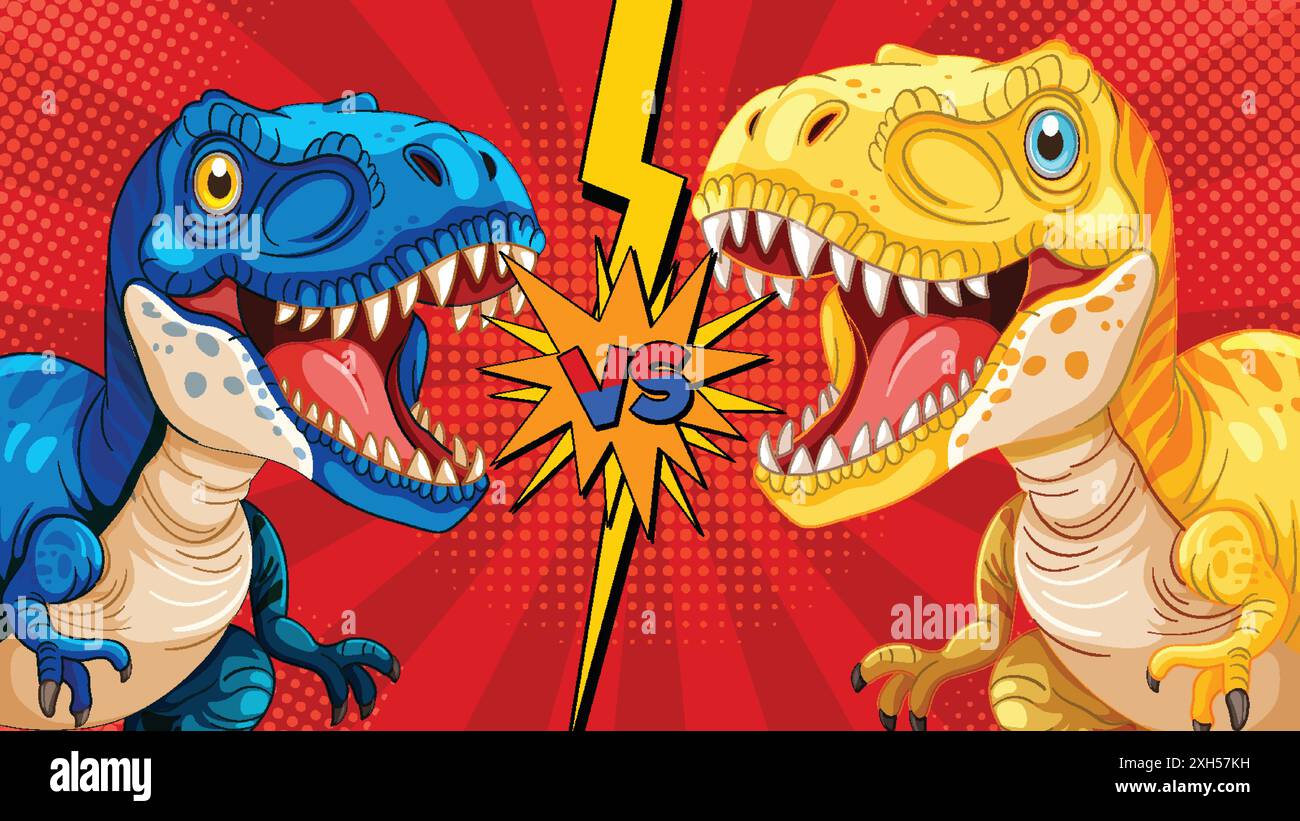 Two dinosaurs facing off in a duel Stock Vector Image & Art - Alamy