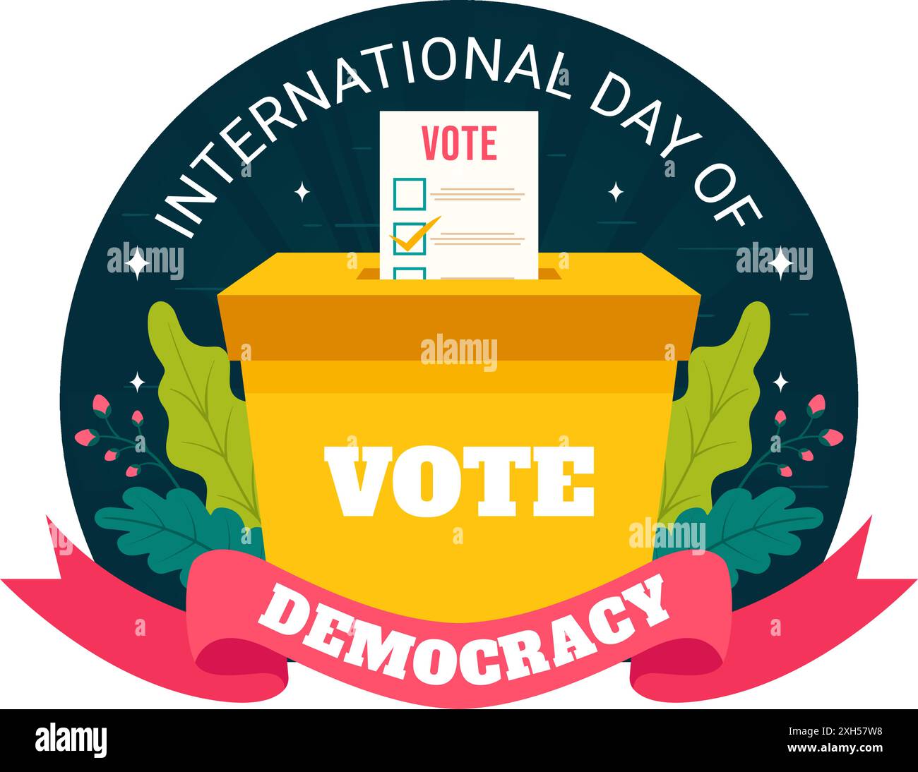 International Day of Democracy Vector Illustration on September 15 with ...
