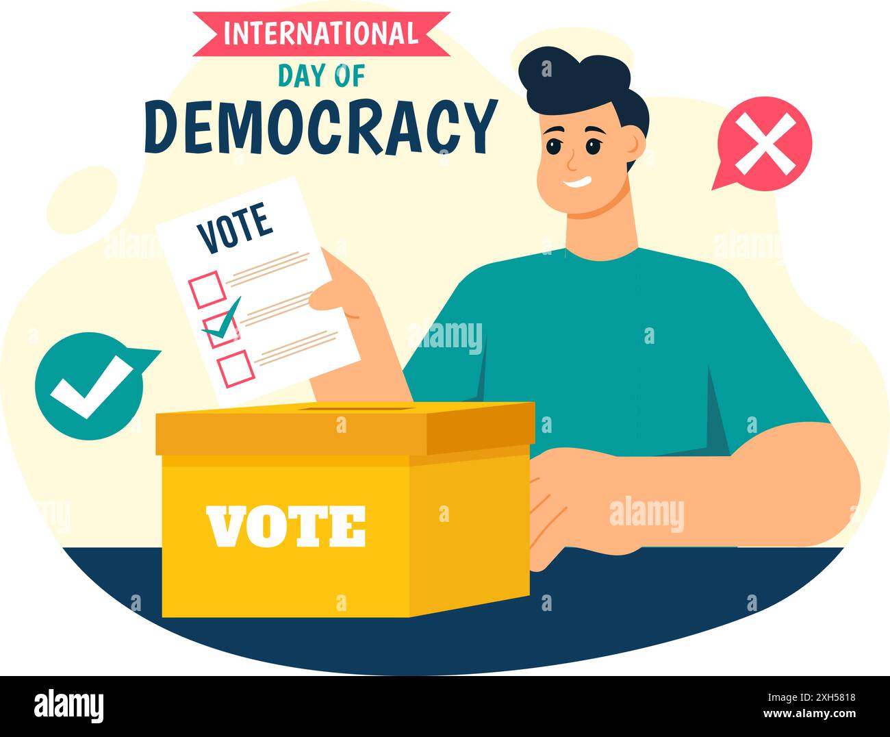 International Day of Democracy Vector Illustration on September 15 with ...