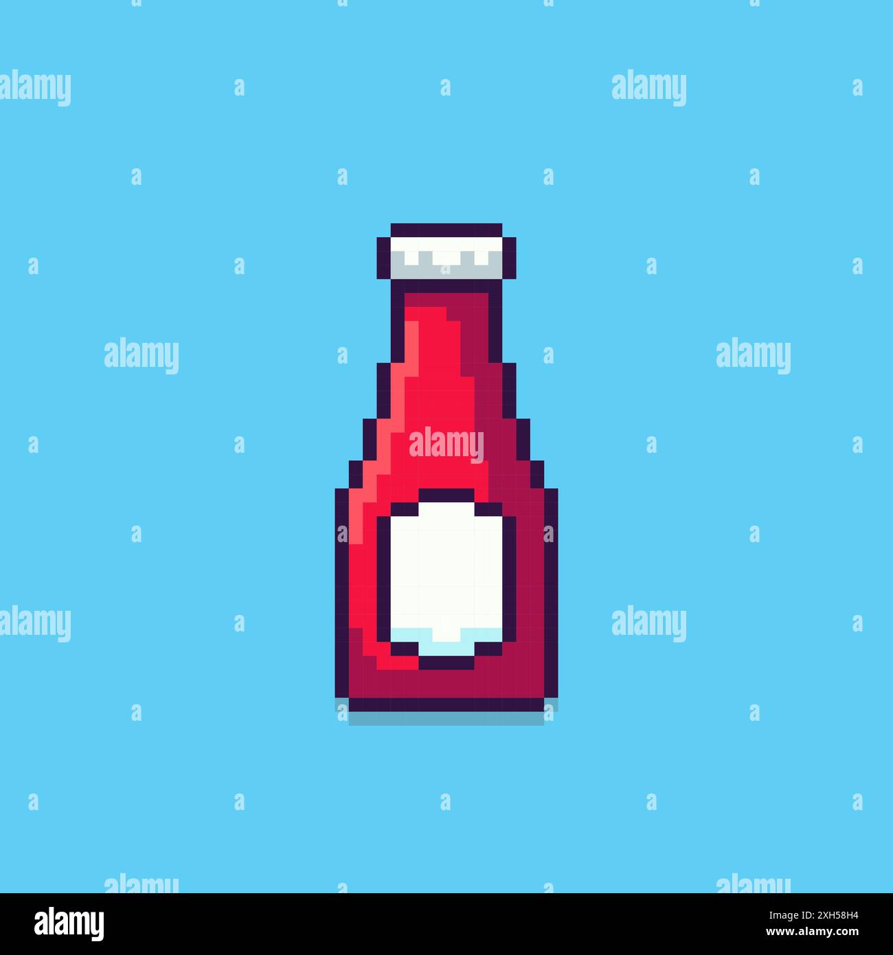 Vector Illustration of ketchup bottle with Pixel Art Design, perfect ... Vector Illustration of ketchup bottle with Pixel Art Design, perfect ...