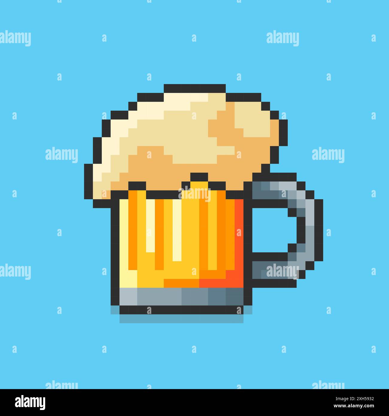 Vector Illustration of beer with Pixel Art Design, perfect for game ...