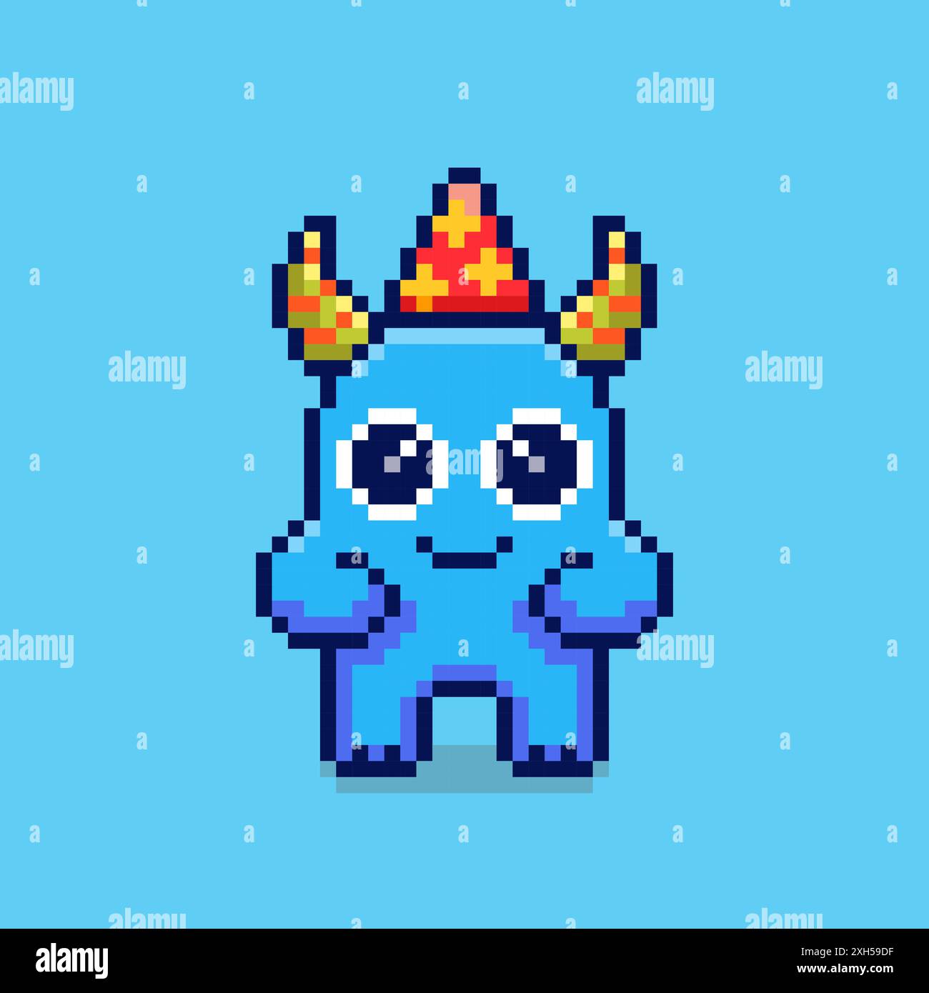 Vector Illustration of monster party with Pixel Art Design, perfect for ...