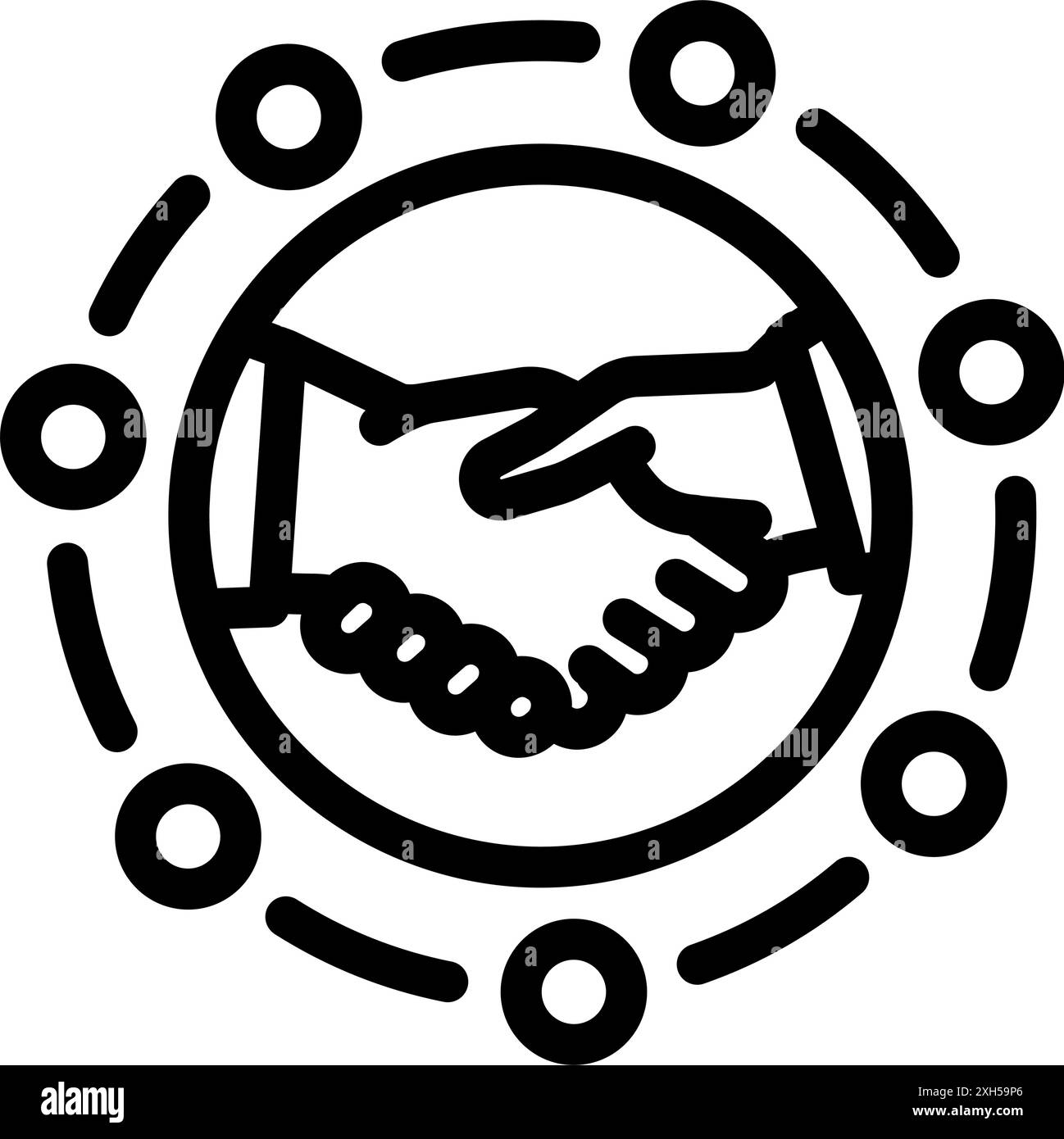 stakeholder relations business process line icon vector illustration ...