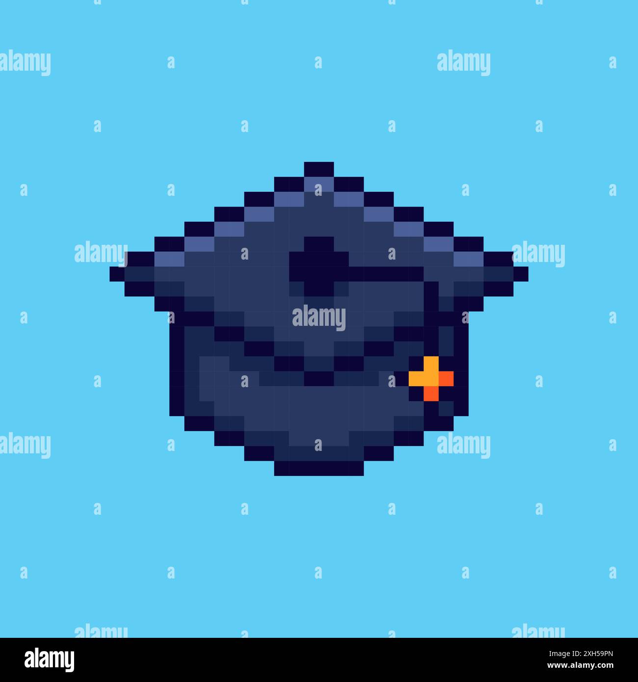 Vector Illustration of graduation hat with Pixel Art Design, perfect ...