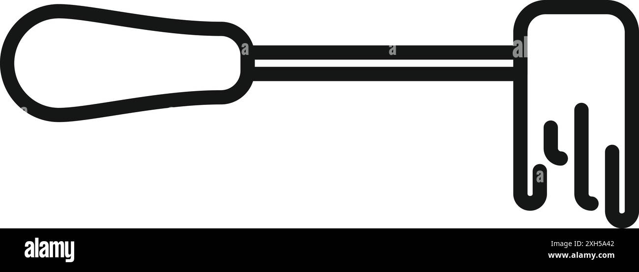 Simple line icon of a hand cultivator, a gardening tool used for ...