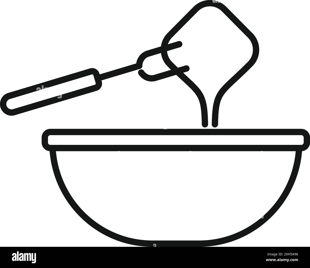 Line drawing of melted chocolate dripping from a fork into a bowl ...