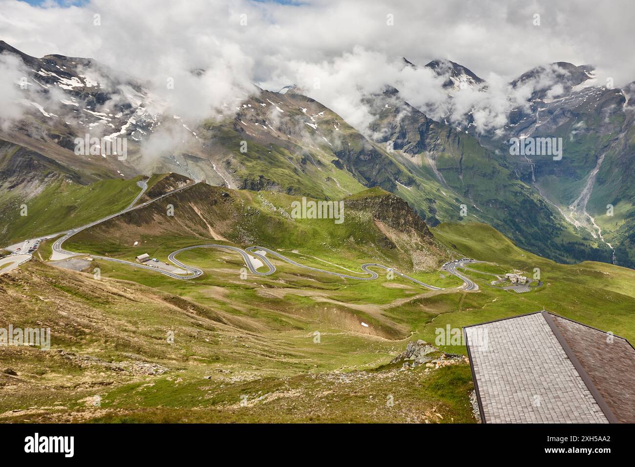 Grossglockner. Alpine serpentine mountain road. Landmark route in ...