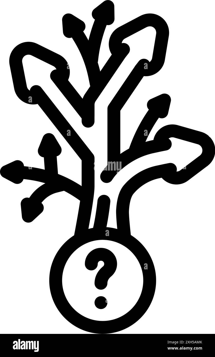 decision making business process line icon vector illustration Stock ...