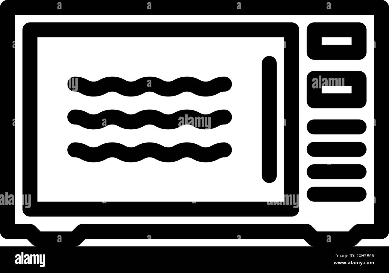 microwave safe label product caution line icon vector illustration ...