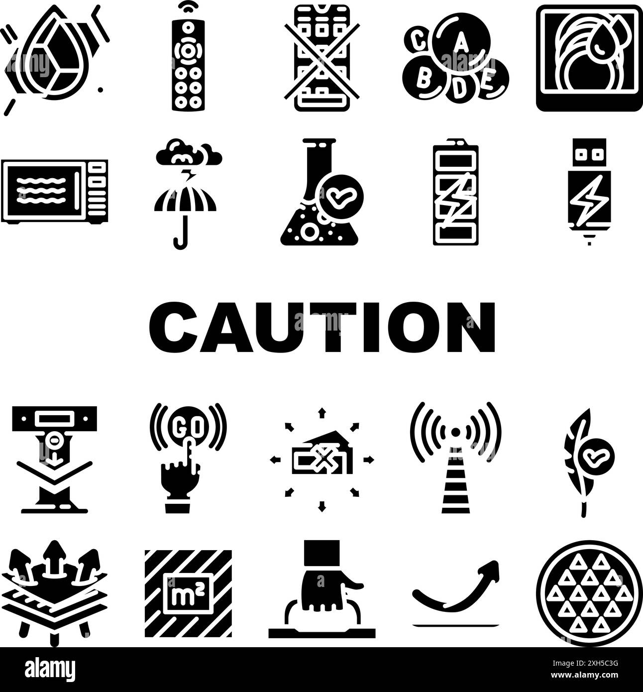 product caution label warning icons set vector Stock Vector Image & Art ...