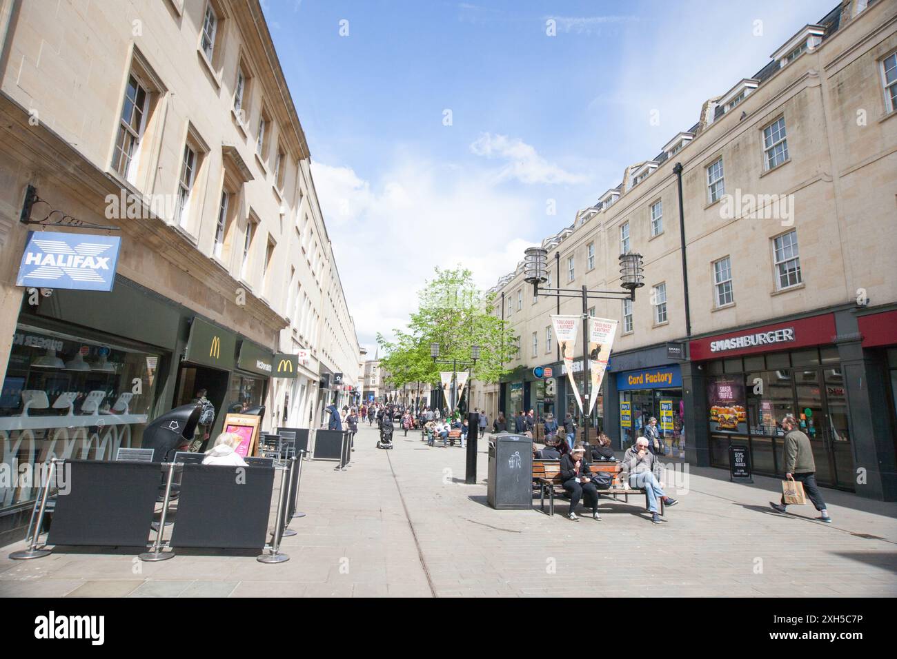 People shopping on Southgate Street in Bath, Somerset in the United ...