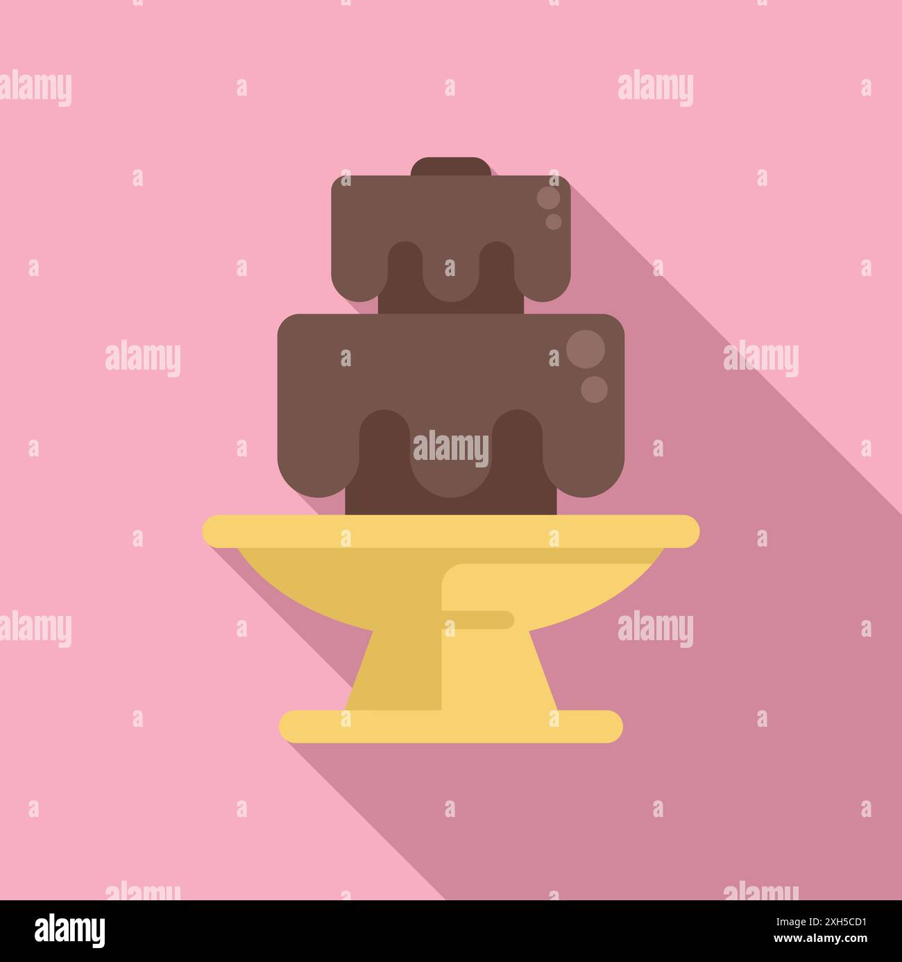 Chocolate fountain flowing over tiers on a stand, creating a decadent ...