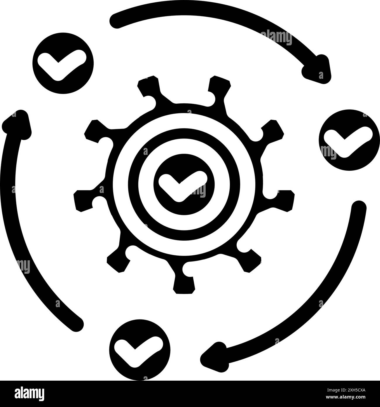 implementation business process glyph icon vector illustration Stock ...