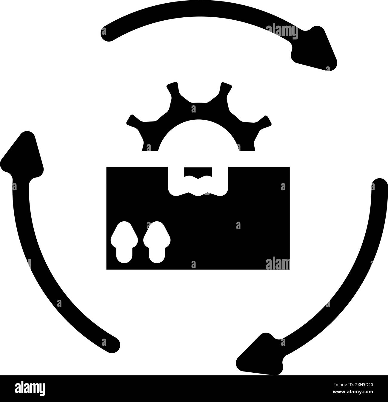 inventory management business process glyph icon vector illustration ...