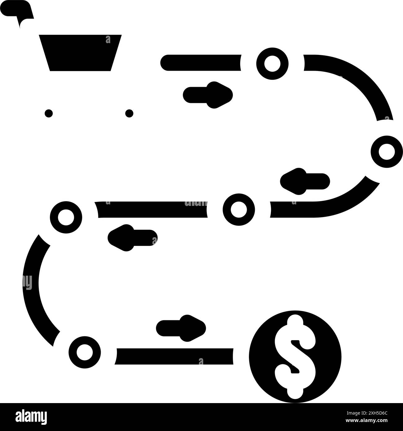 sales process business process glyph icon vector illustration Stock ...