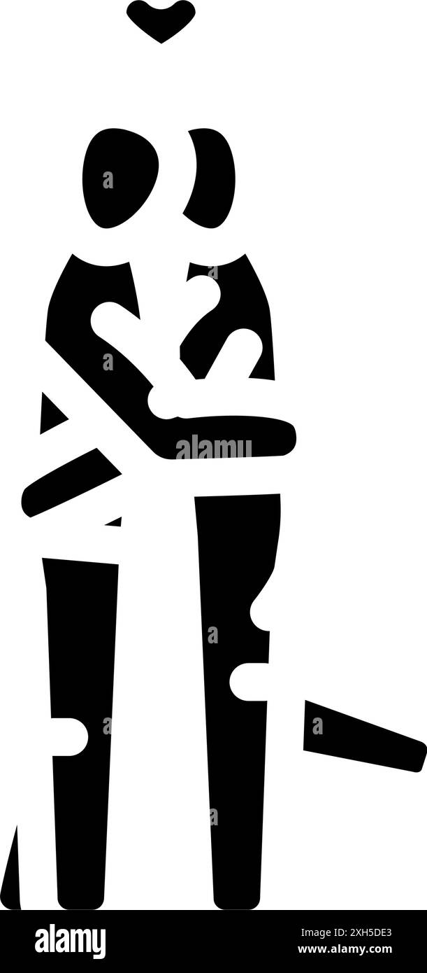 Gay Lgbt Couple Love Glyph Icon Vector Illustration Stock Vector Image