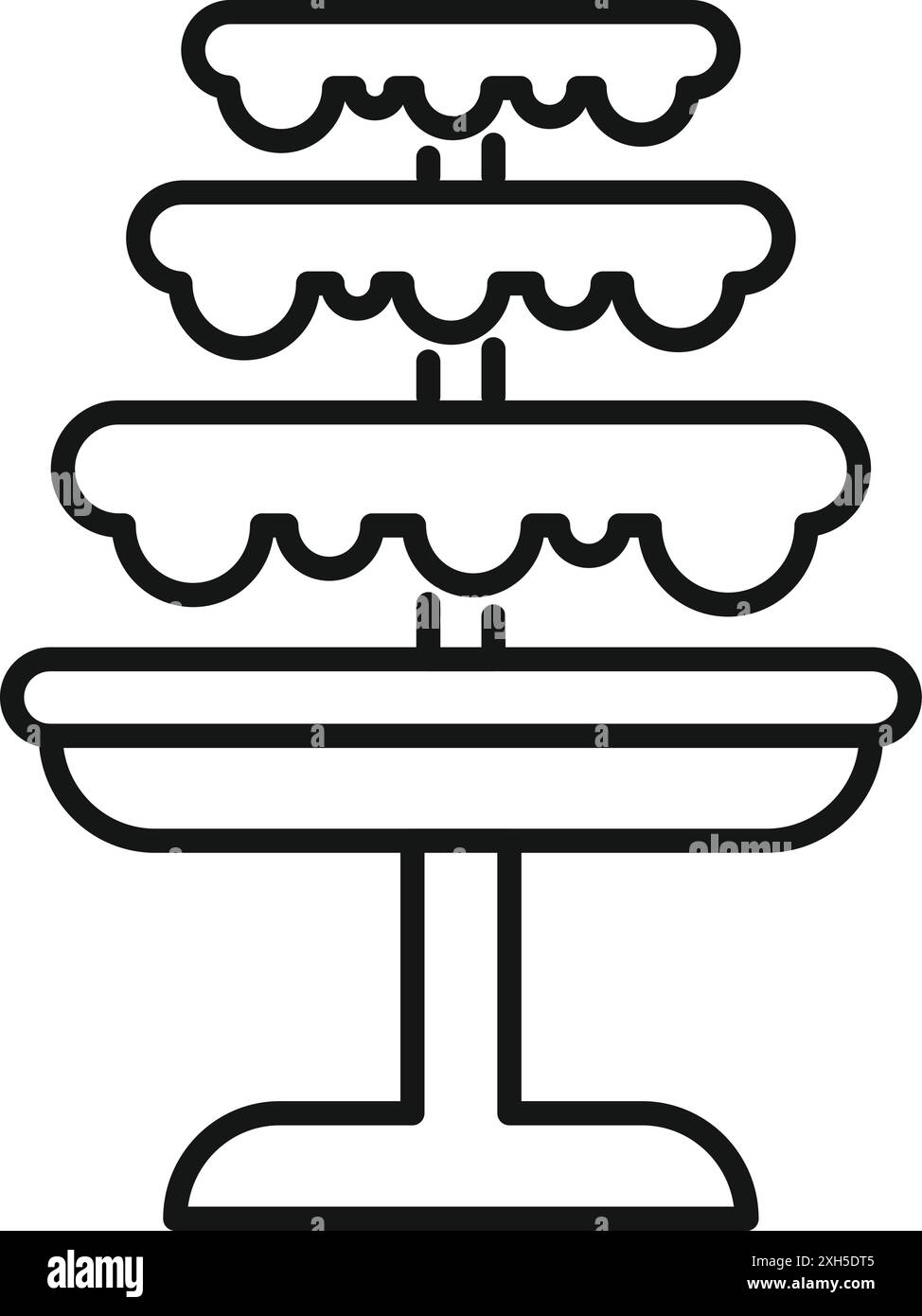 Simple line drawing of a three tier serving tray, perfect for ...