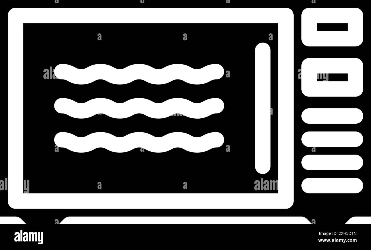 microwave safe label product caution glyph icon vector illustration ...