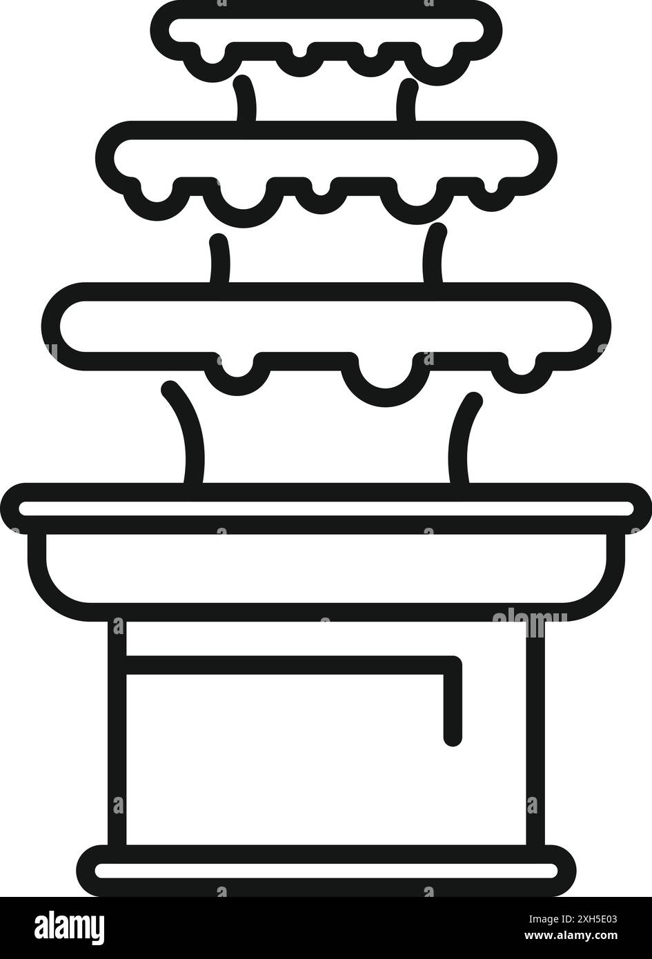 Beautiful outdoor stone fountain cascading water, perfect for adding a ...