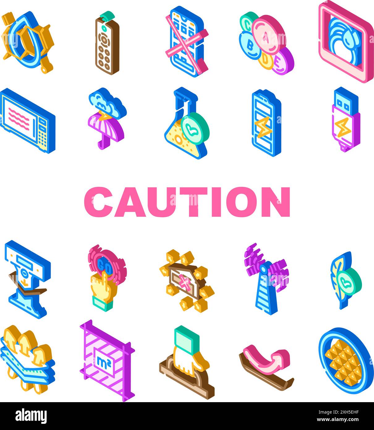 product caution label warning icons set vector Stock Vector Image & Art ...