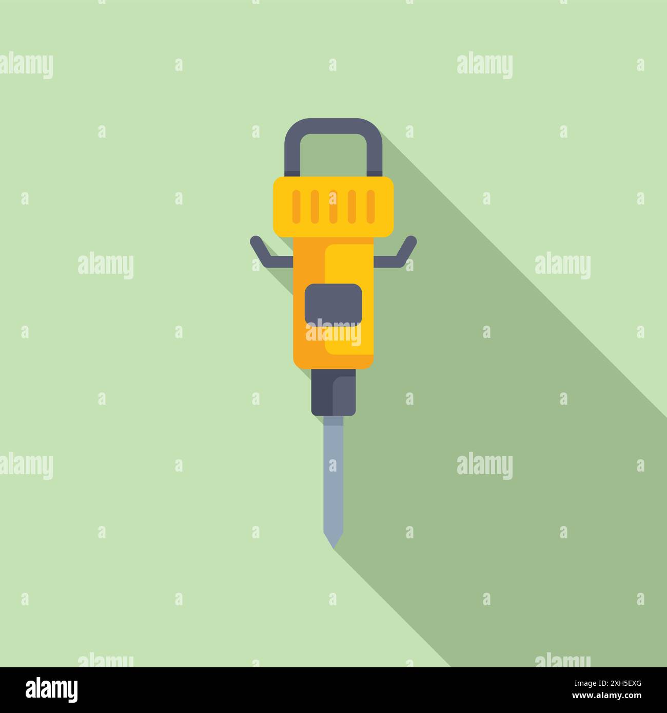 Yellow pneumatic drill illustration representing construction and ...
