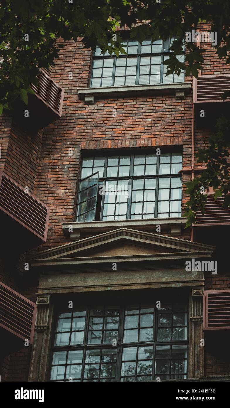 traditional building exterior facade close-up details in Shanghai ...