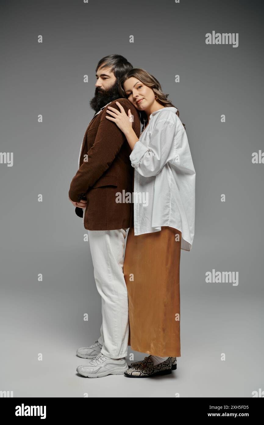 Loving couple stands close hi-res stock photography and images - Alamy