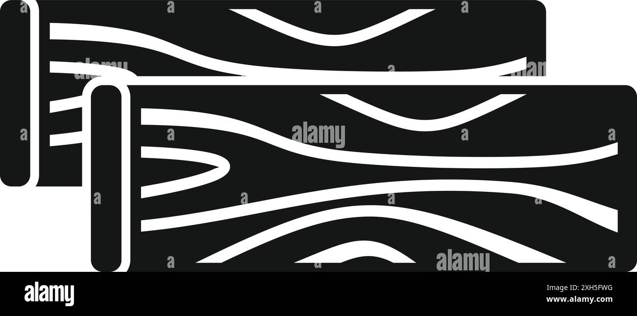 Black simple icon of lumber beams showing natural wood grain pattern ...