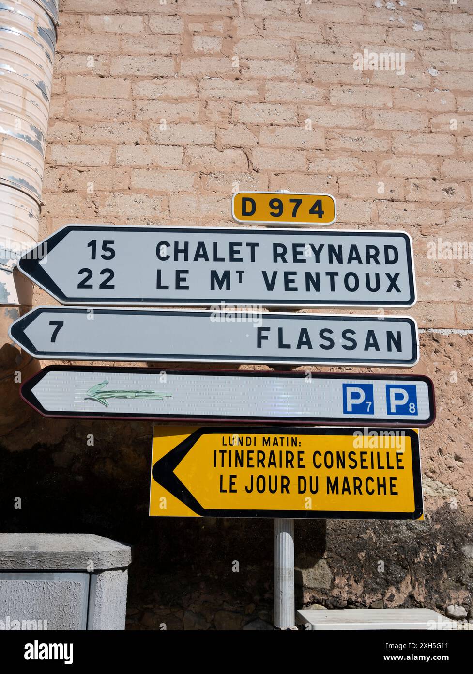 Road signs in the Bedoin area, Provence, France Stock Photo - Alamy