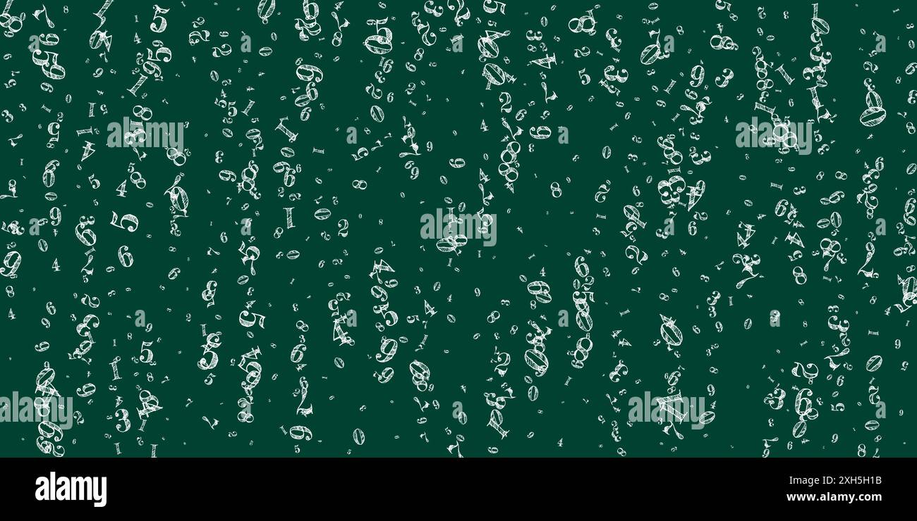 Flying digits and numbers. School math notebook cover. Back to school ...