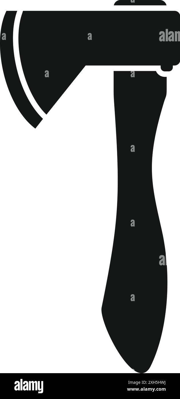 Black and white silhouette of a sharp axe with wooden handle Stock ...