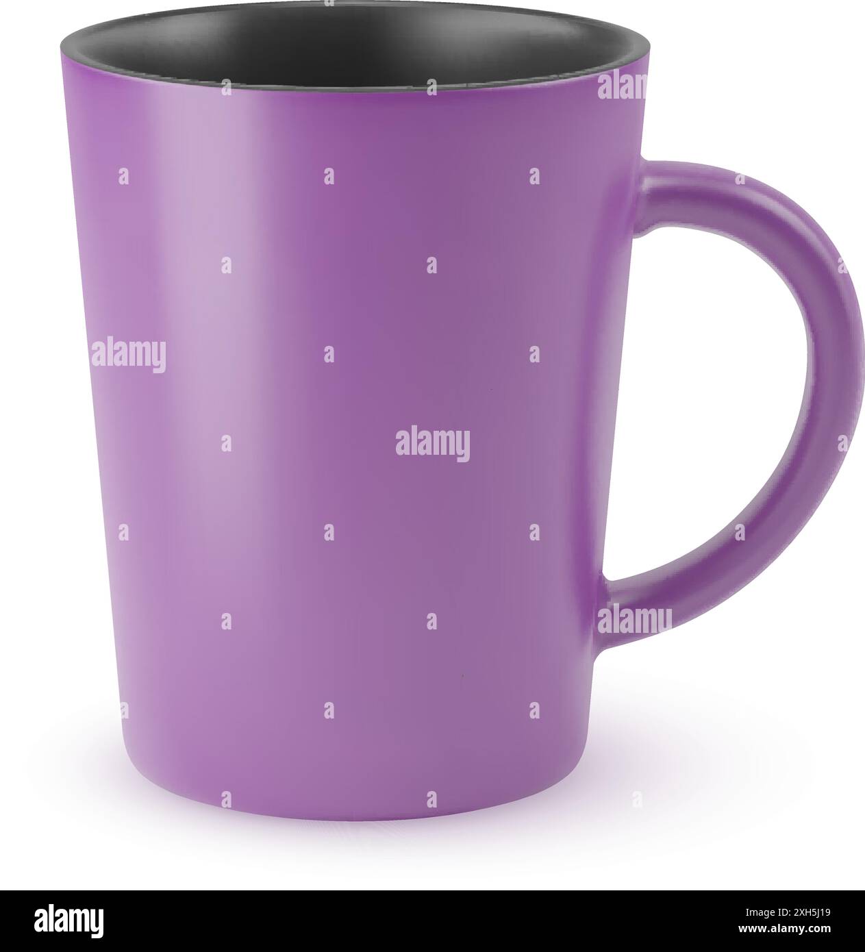 Illustration of Empty Violet Coffee Cup or Tea Mug on a White ...