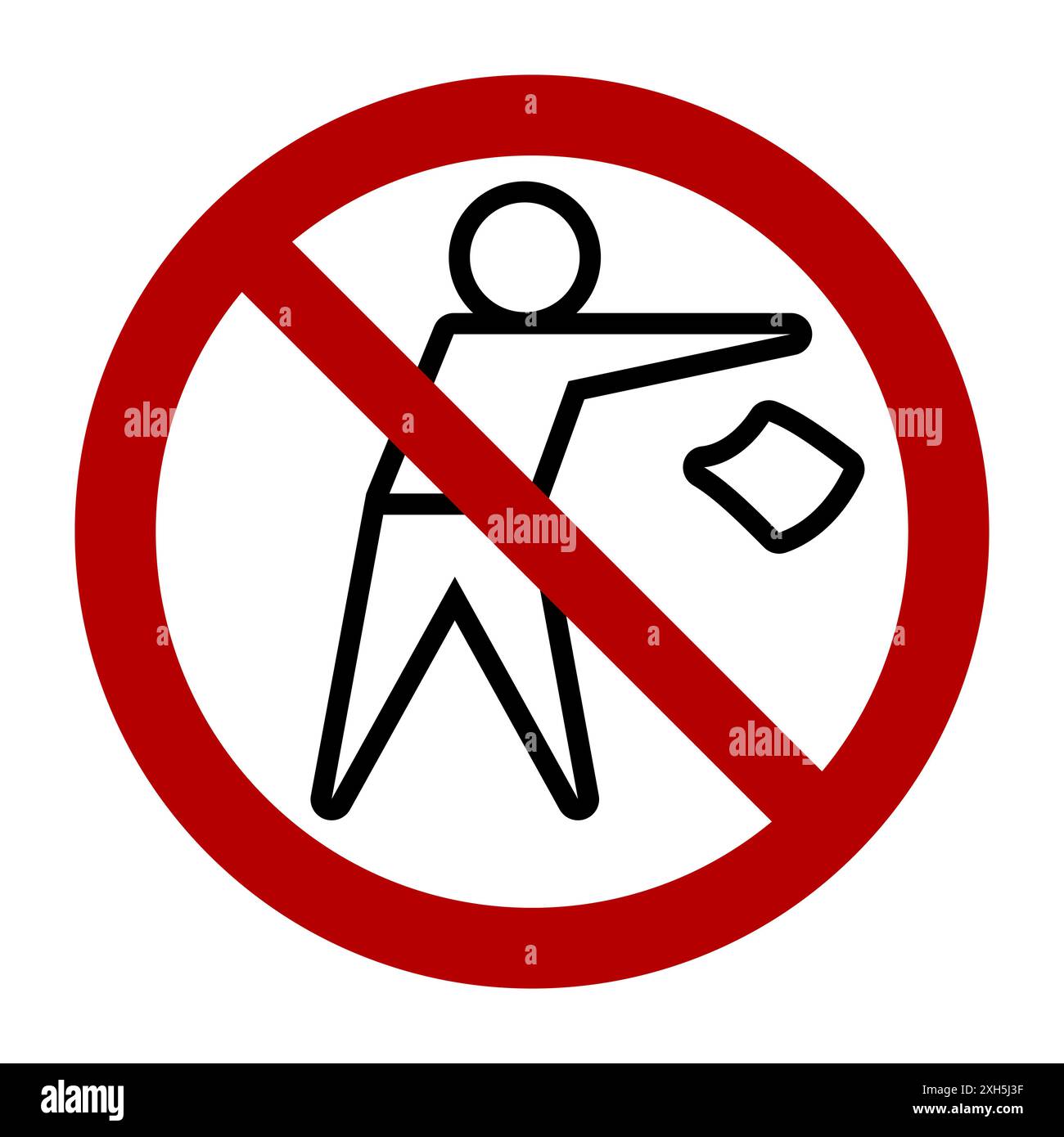 Do not litter, keep it clean symbol, prohibition sign, line icon. Flat ...