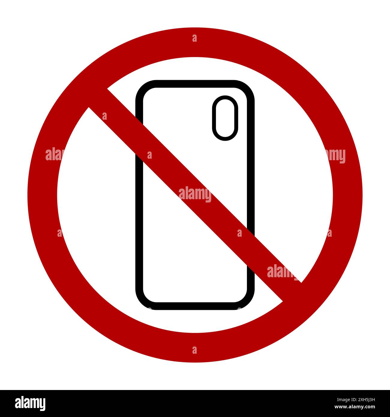 No mobile phone allowed symbol, prohibition sign, line icon. Flat ...