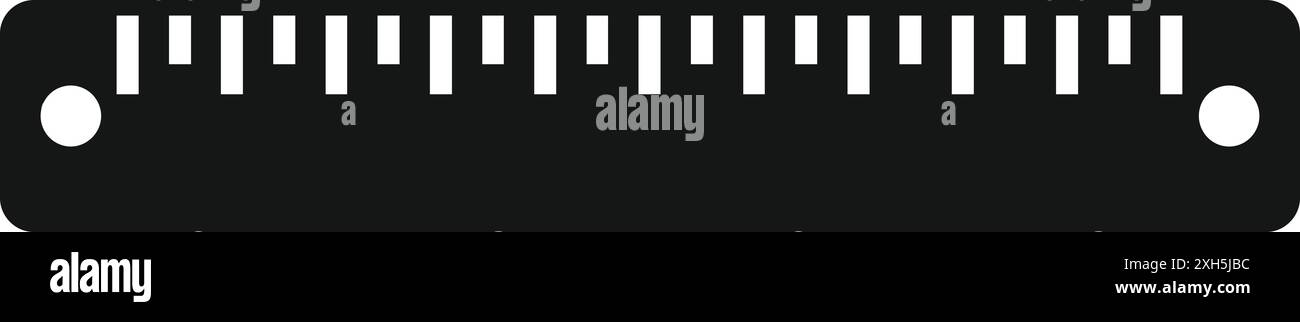 Black ruler measuring length in centimeters on a white background Stock ...