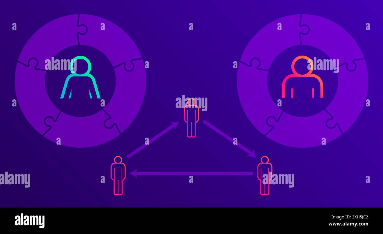 Puzzle pie diagrams. Modern people infographics. Flat illustration ...