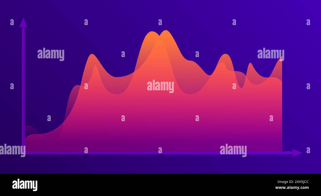 Modern infographics chart. Trendy gradient graph. Flat illustration ...