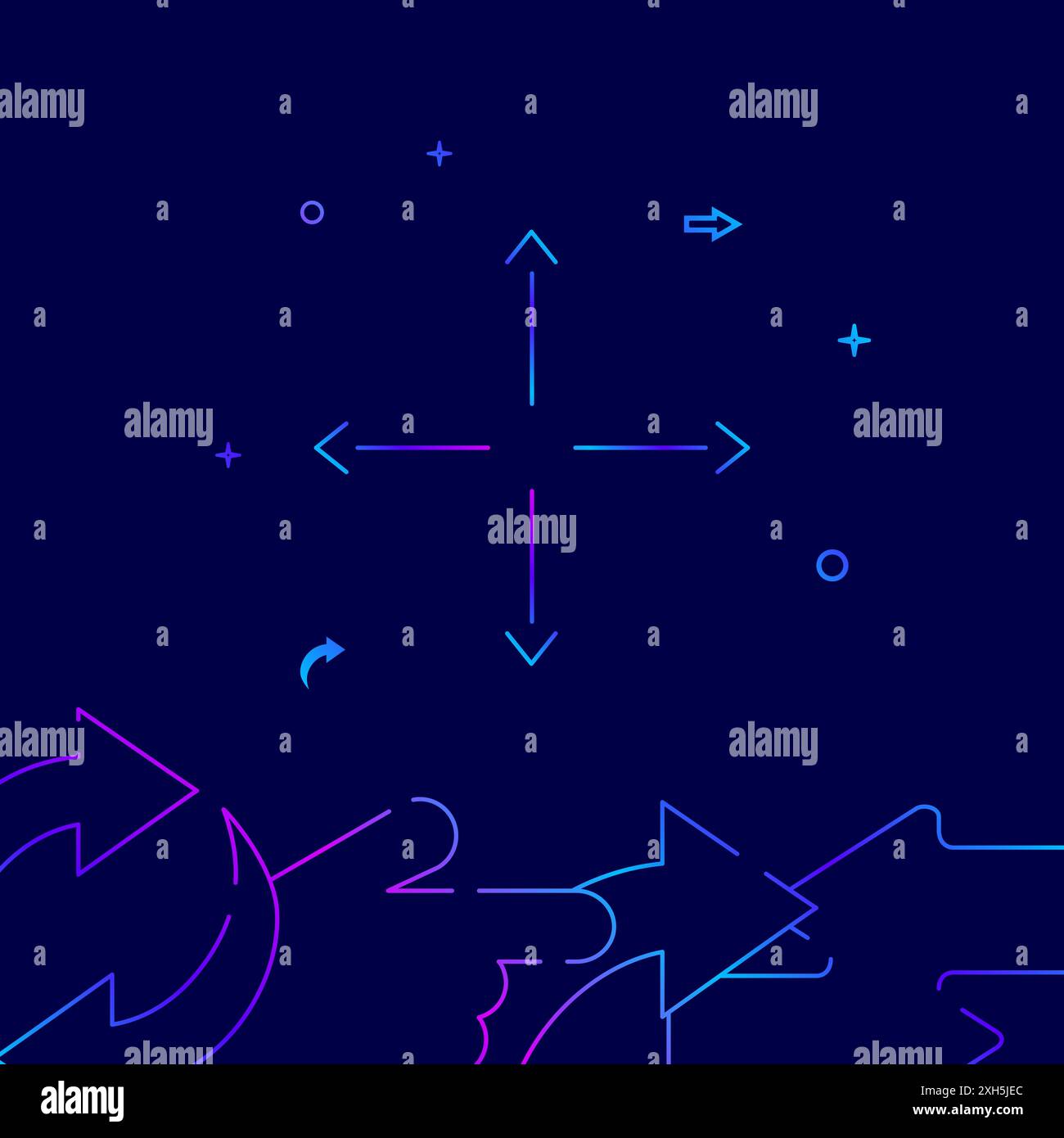 Expand arrow, fullscreen gradient line icon, simple illustration on a ...