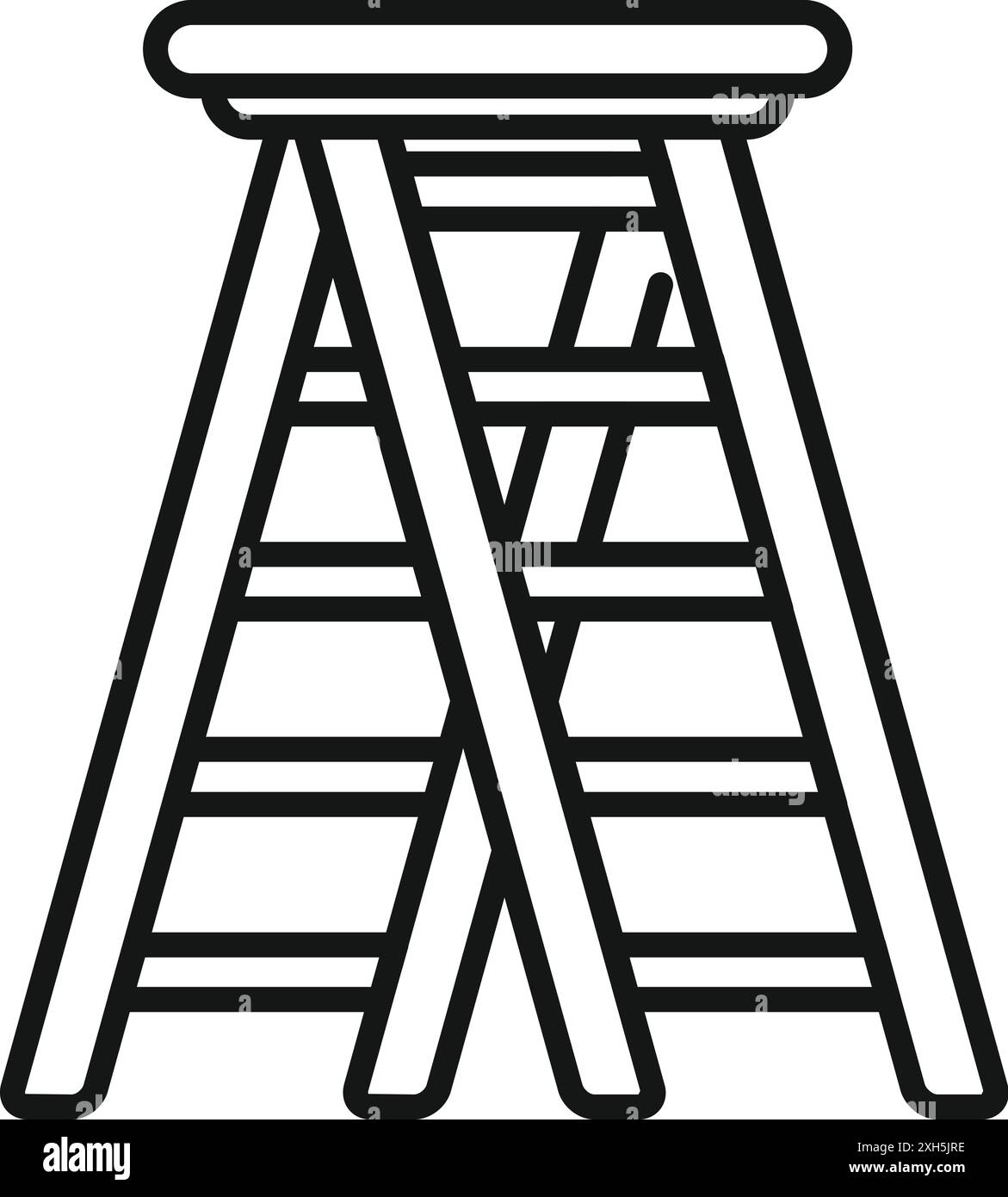 Folding step ladder is standing and waiting for housework Stock Vector ...