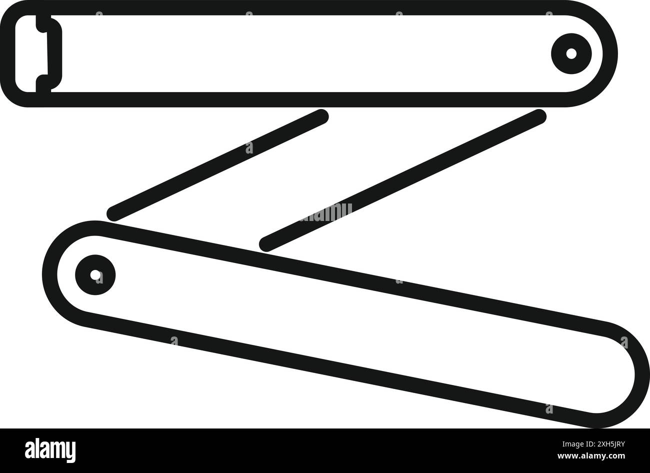 Folding meter stick icon in outline style for web design isolated on ...