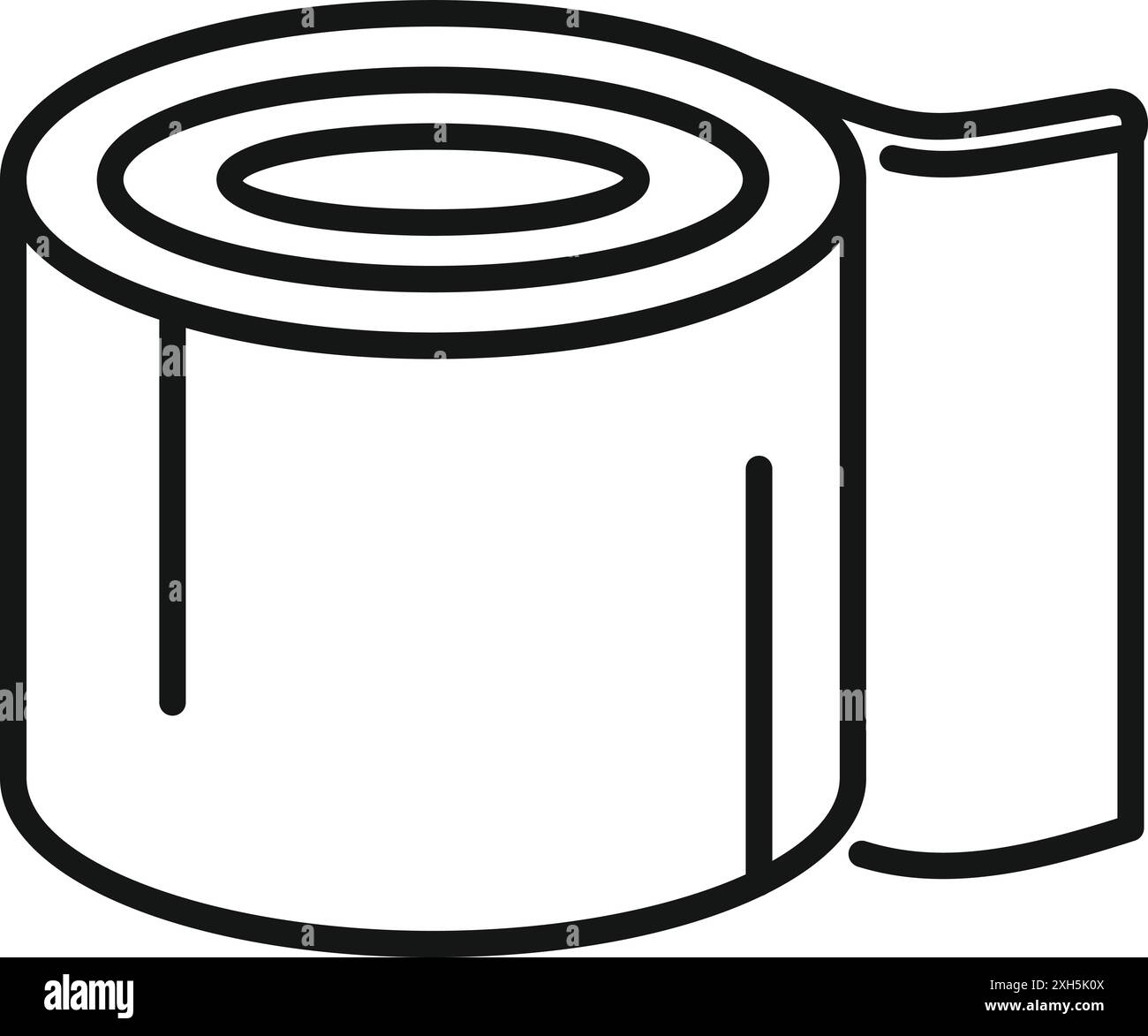 Simple black and white line drawing of a roll of medical patch for ...